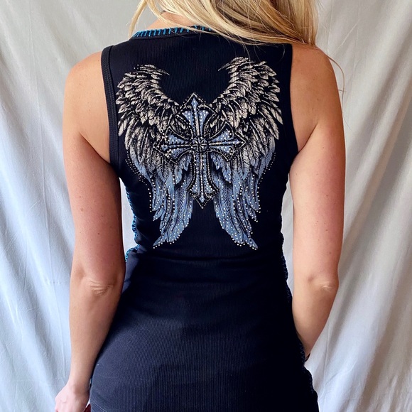 Vocal | Tops | Vocal Ribbed Thermal Embellished Graphic Tank Top | Poshmark